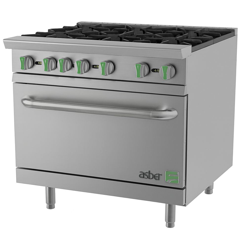 ESTUFA ASBER AER 6 36 EM | 6 Quemadores | Horno Estático | Acero ...