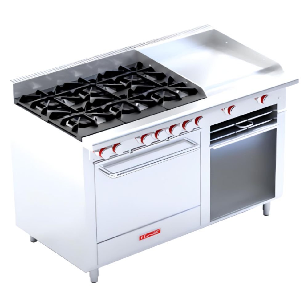 CORIAT EC-6-H-GRILL MASTER Freestanding Stove | Stove | 6 Burners | Gas ...