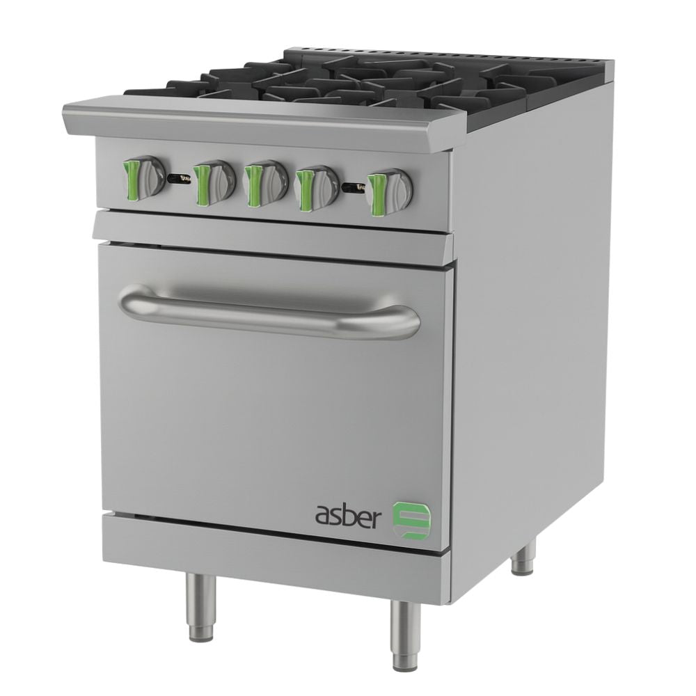 ASBER AER 4 24 EM Stove | 4 Burners | Static Oven | Stainless Steel ...